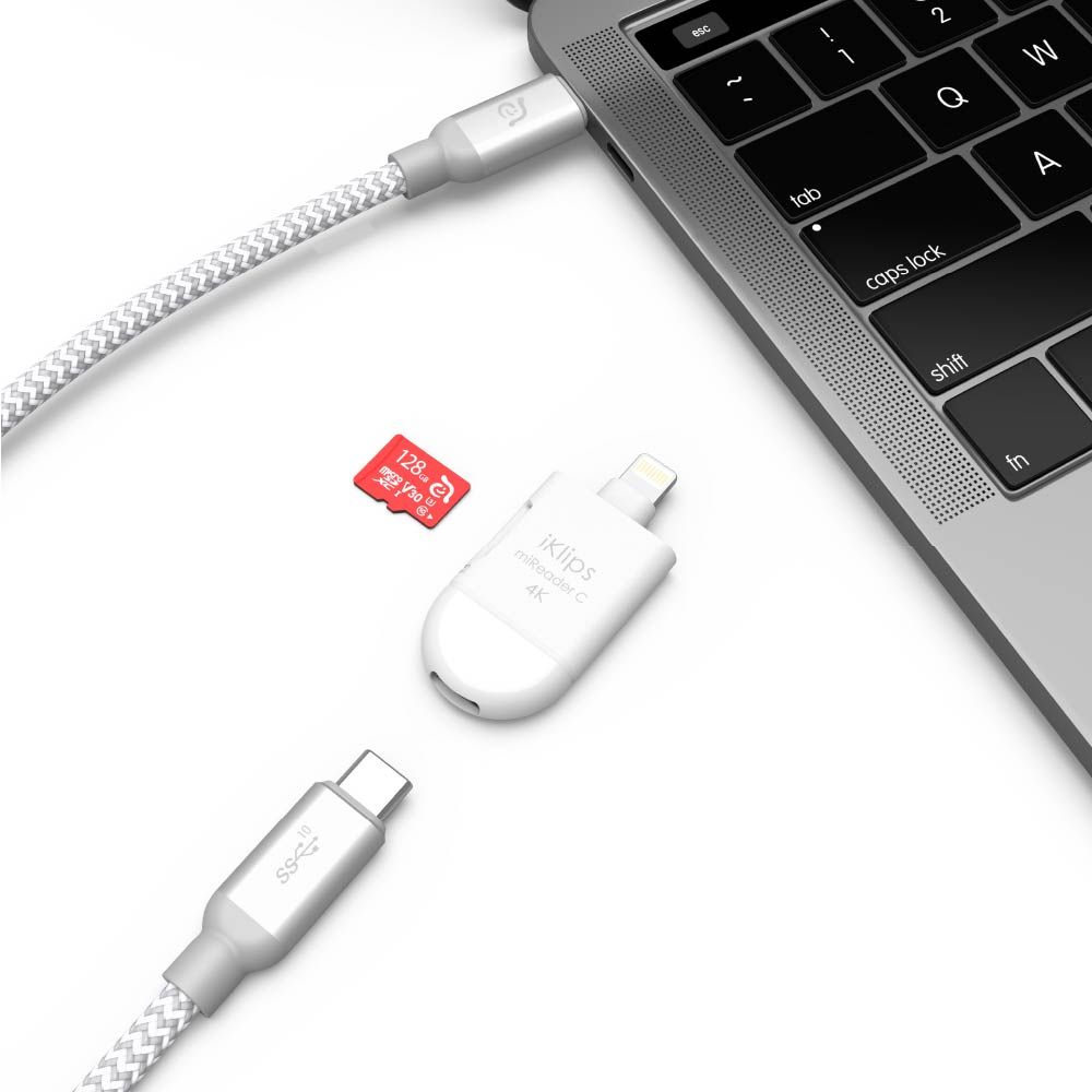 ADAM_iKlips miReader C 4K 蘋果 Lightning & USB-C 雙介面讀卡機－無容量版 | 大人物 - 6342